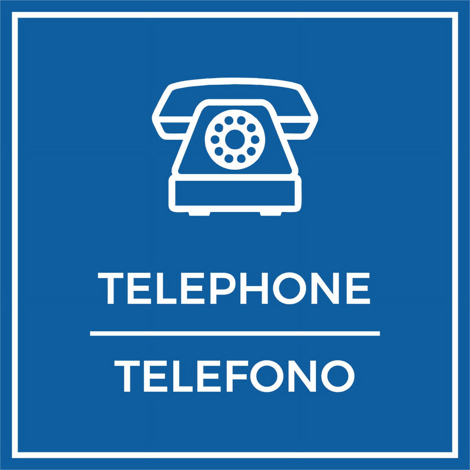 Signs ByLITA Square Telephone Door or Wall Sign | Spanish Bilingual ...