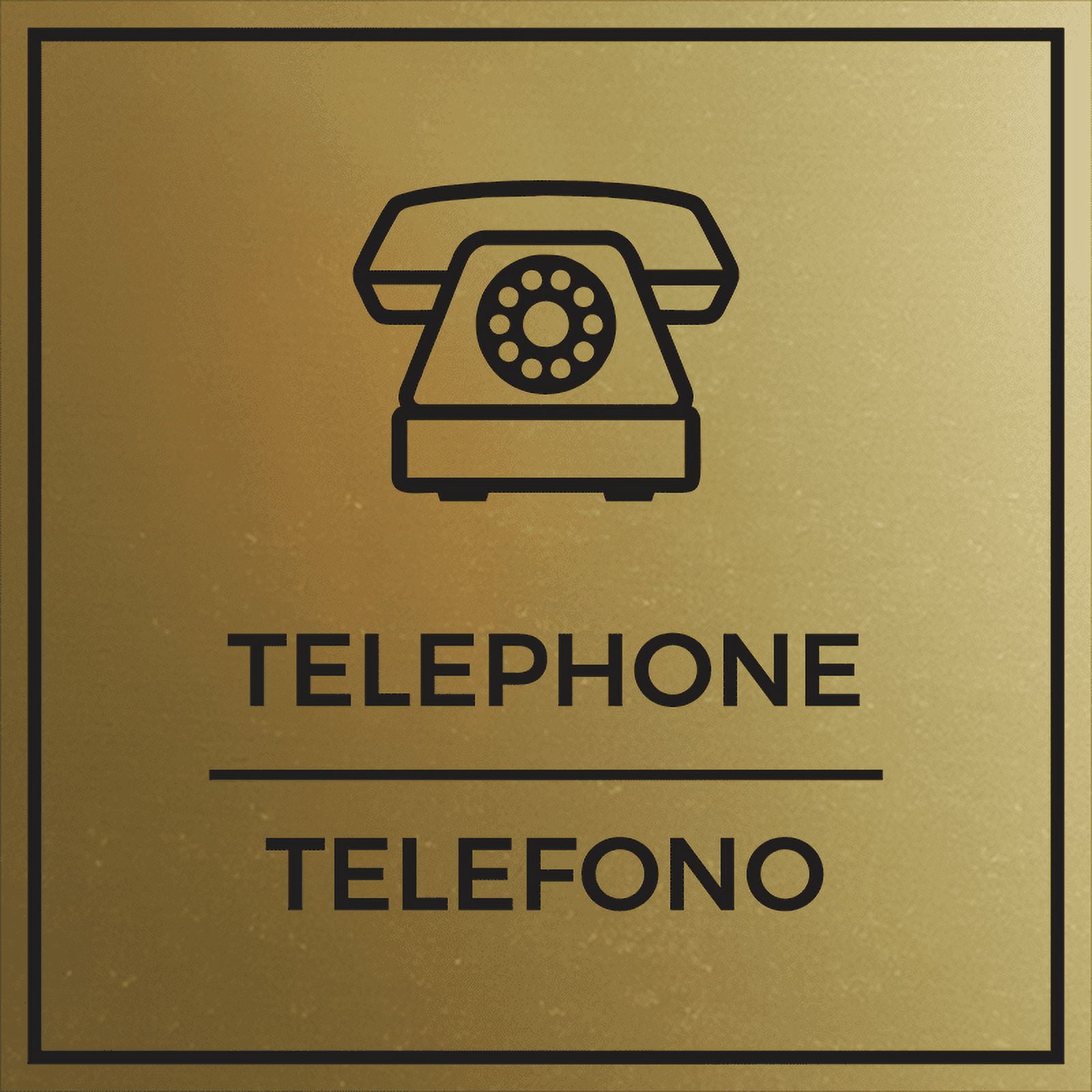 Signs ByLITA Square Telephone Door or Wall Sign | Spanish Bilingual ...