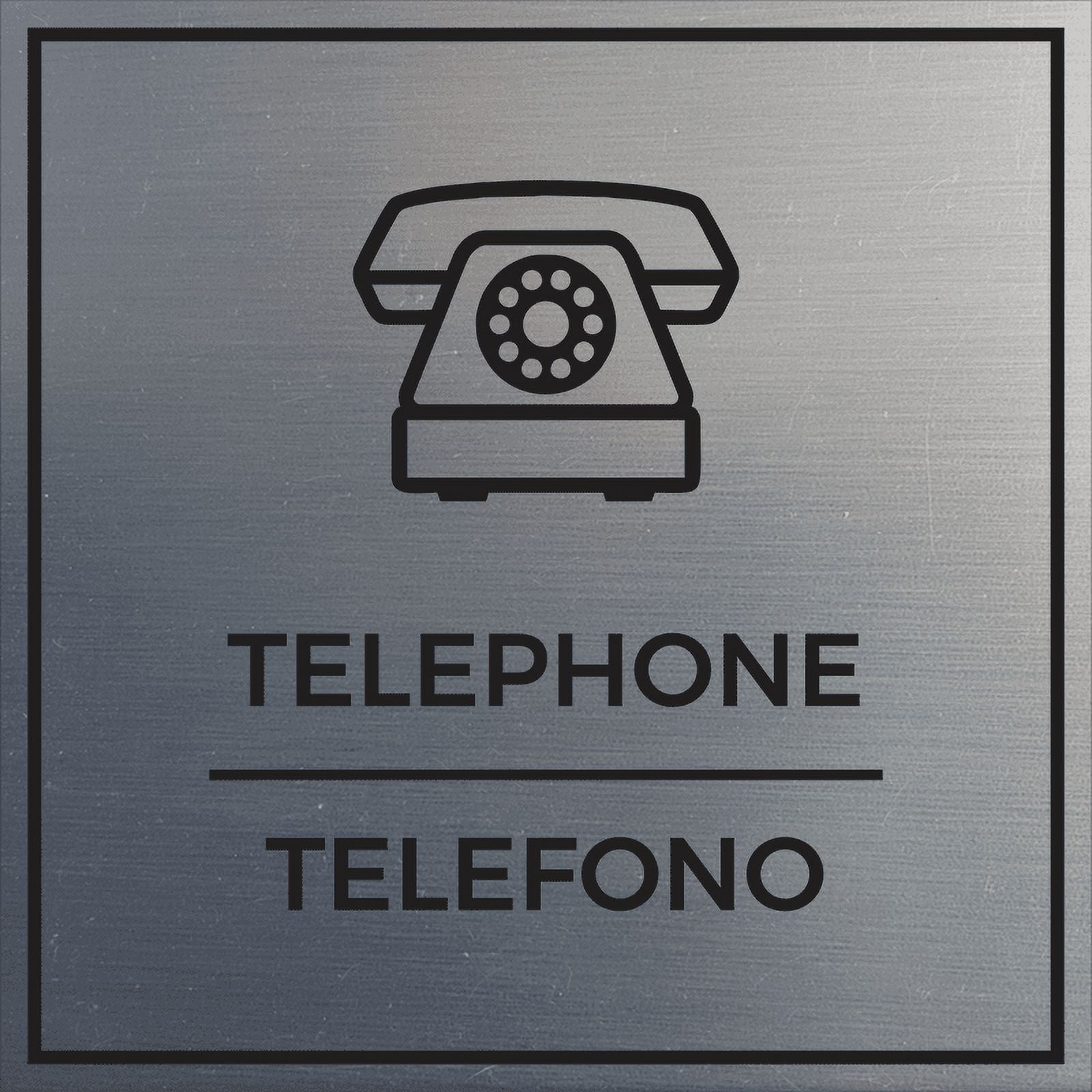Signs ByLITA Square Telephone Door or Wall Sign | Spanish Bilingual ...