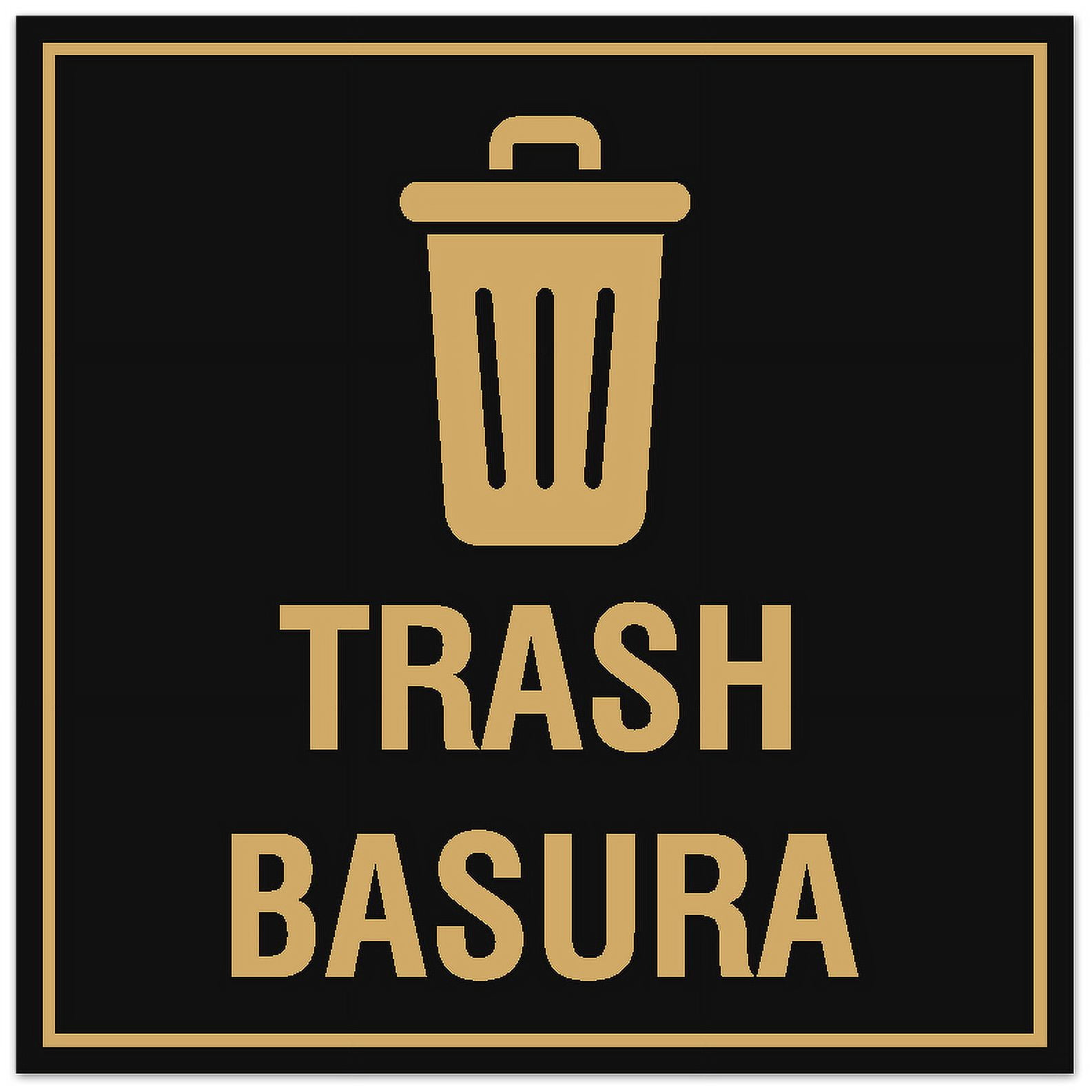 Signs ByLITA Square Trash Basura Sign - Easy Installation | Durable ...