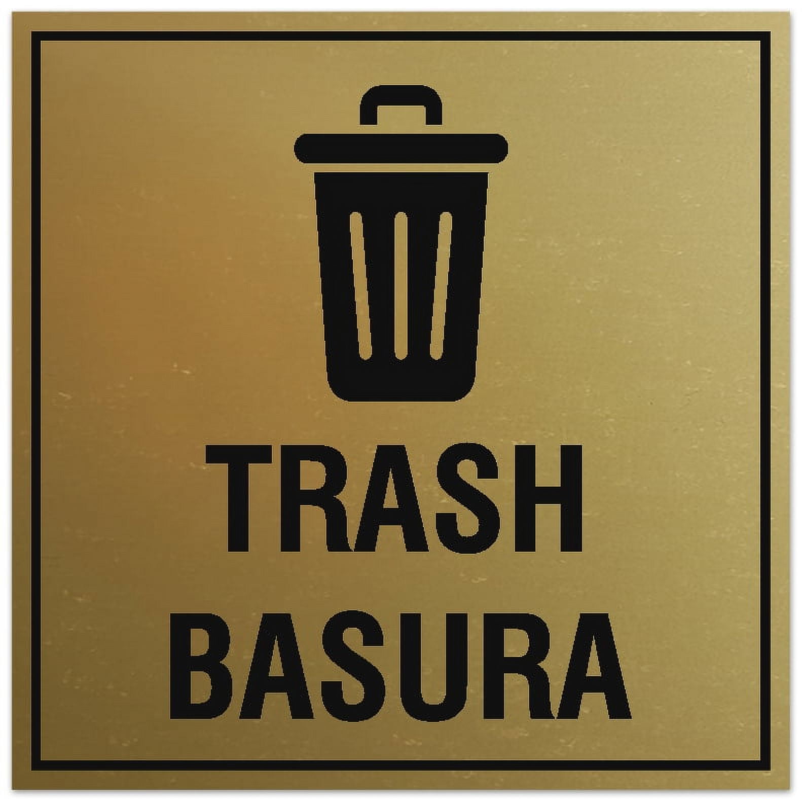 Signs ByLITA Square Trash Basura Sign - Easy Installation | Durable ...