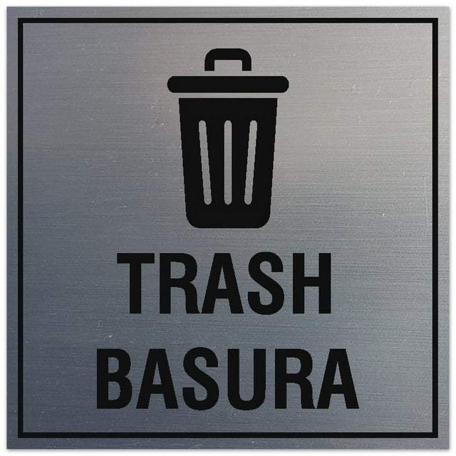 Signs ByLITA Square Trash Basura Sign - Easy Installation | Durable ...