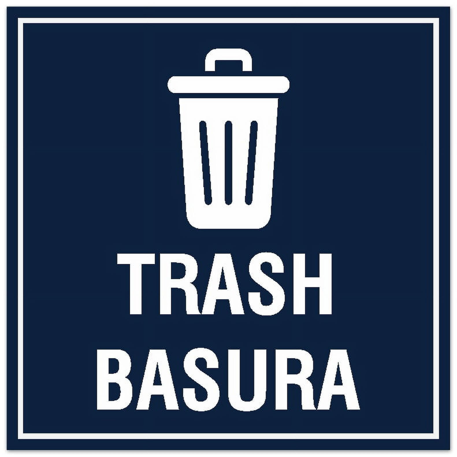 Signs ByLITA Square Trash Basura Sign - Easy Installation | Durable ...
