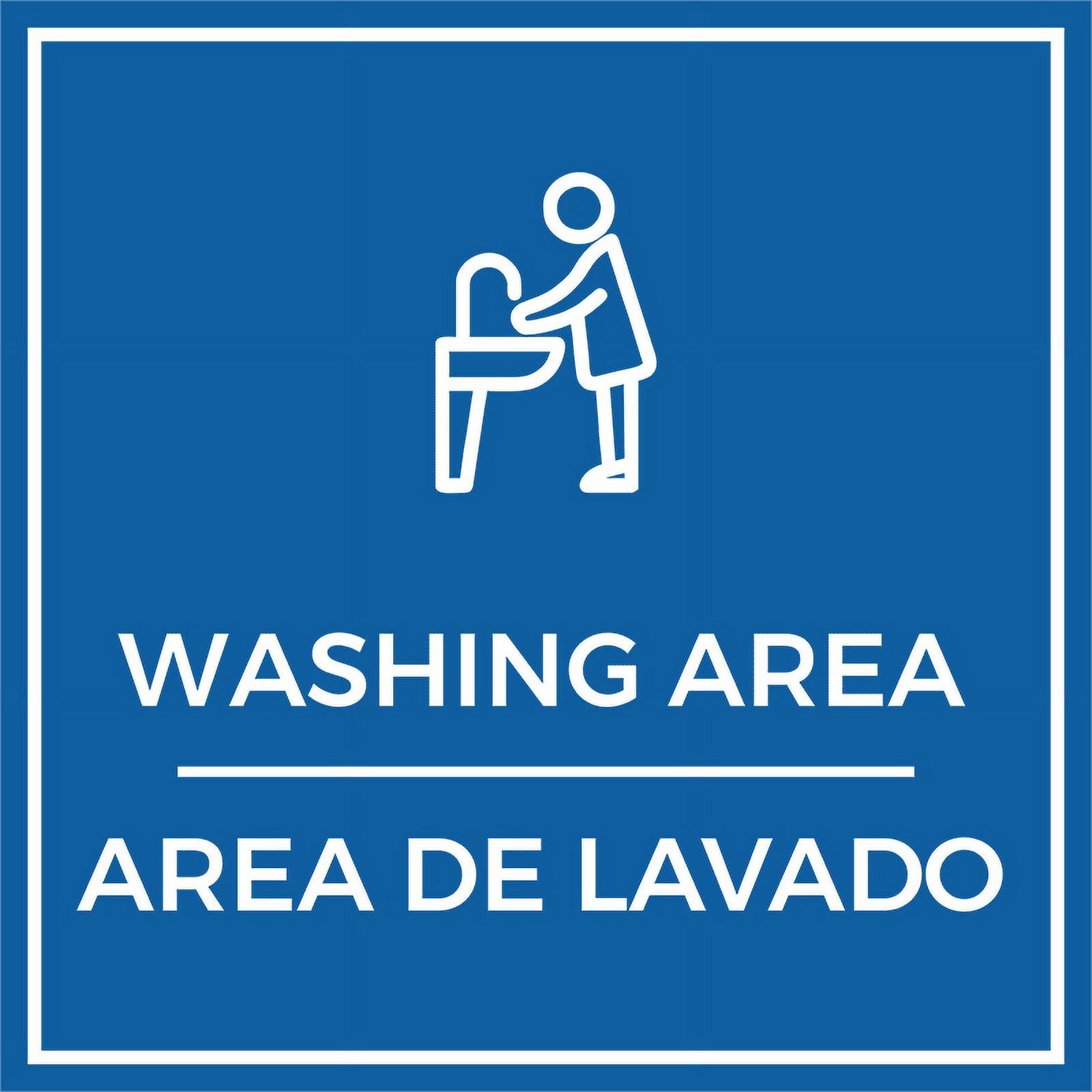 Signs ByLITA Square Washing Area Door or Wall Sign | Spanish Bilingual ...