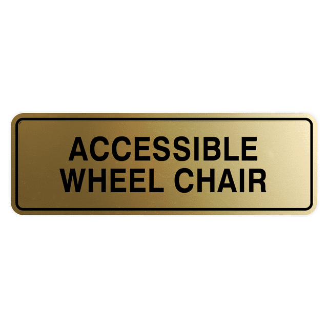 Signs ByLITA Standard Accessible Wheel Chair Sign (Brushed Gold ...