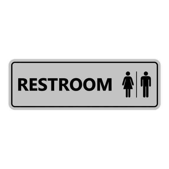 Signs ByLITA Standard All Gender Restroom(Lt Gray) - Small 2" X 6 ...
