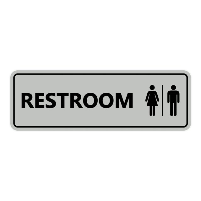 Signs ByLITA Standard All Gender Restroom(Lt Gray) - Small 2" X 6 ...