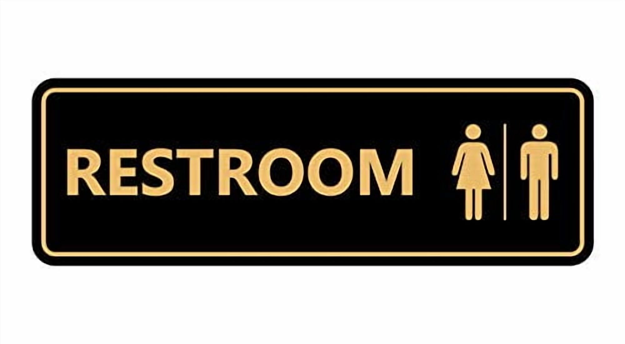 Signs ByLITA Standard All Gender Restroom Sign (Black Gold) - Large 10 ...