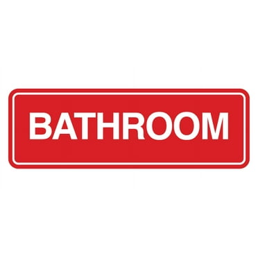 Basic Unisex Restroom Sign (Black / Silver) - Large - Walmart.com