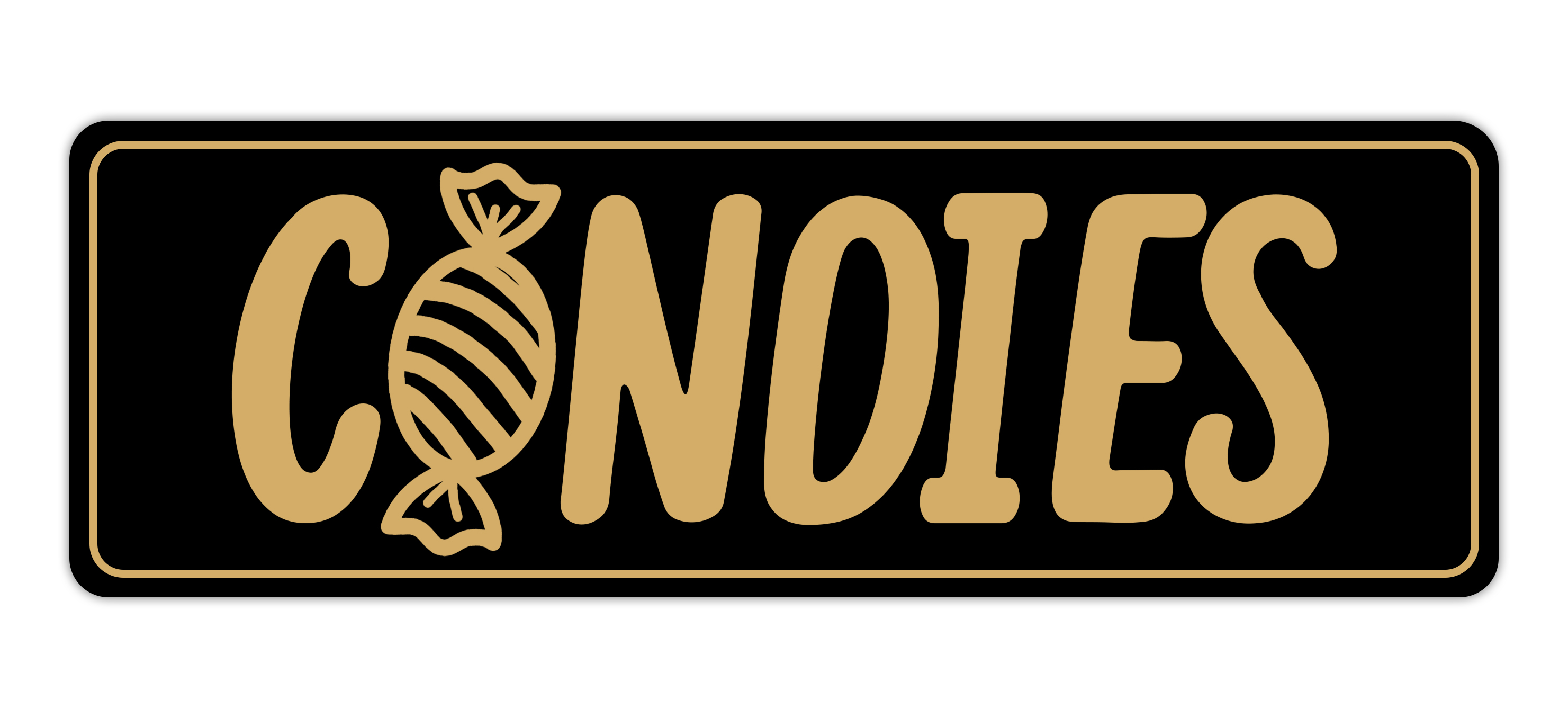 Signs ByLITA Standard Candies Sign (Black /Gold) - Small - Walmart.com