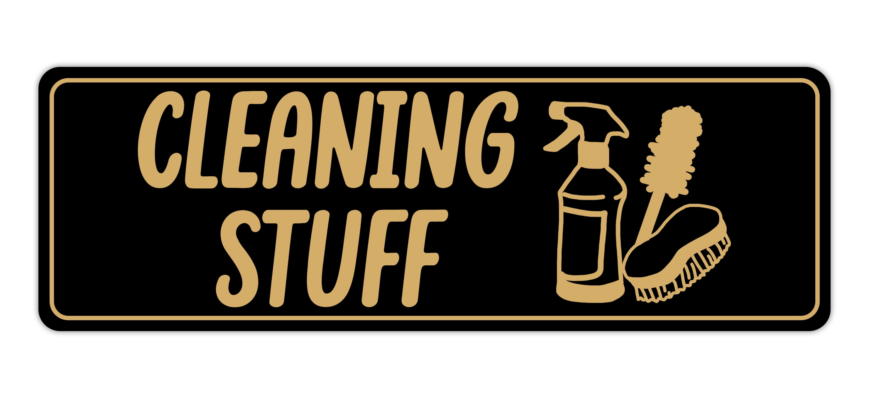 Signs ByLITA Standard Cleaning Stuff Sign (Black Gold) - Large ...