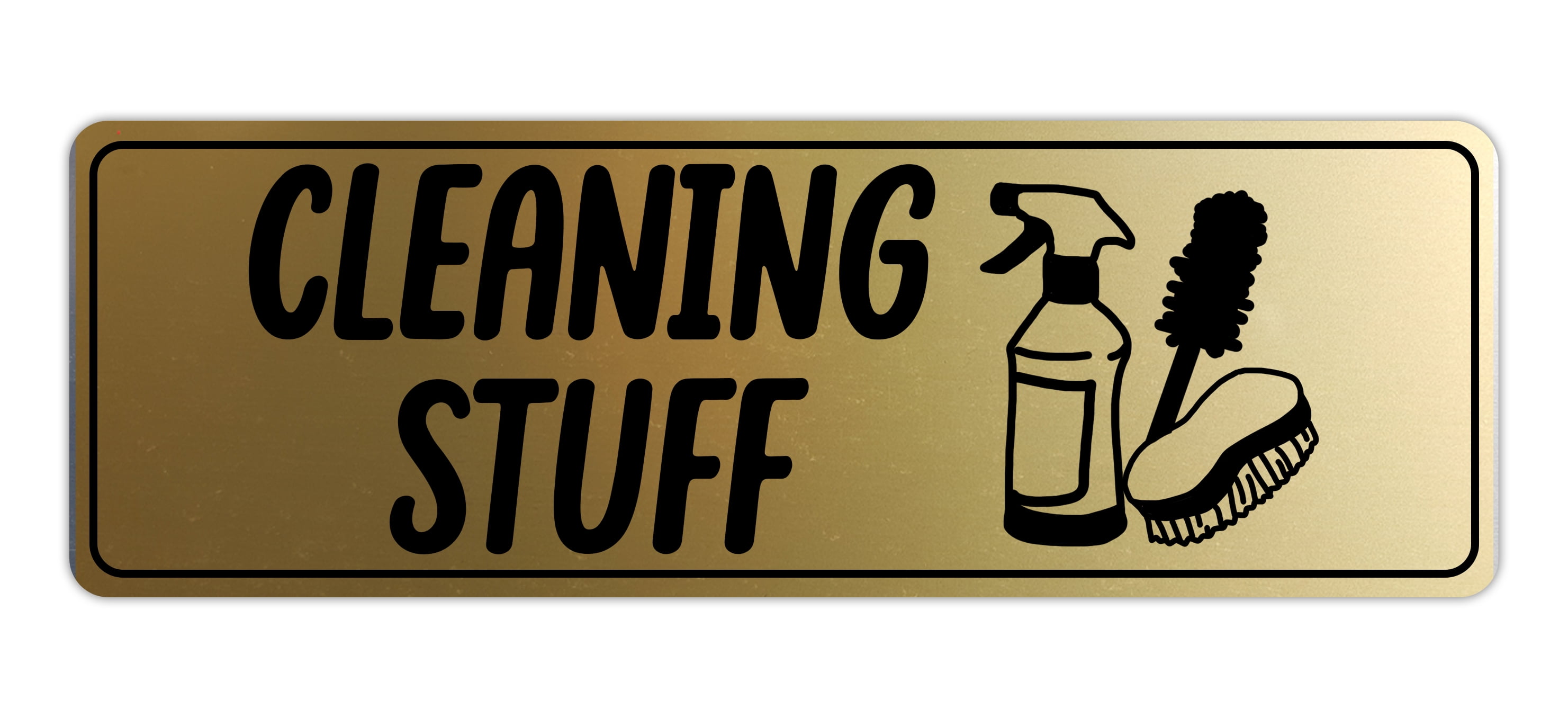 Signs ByLITA Standard Cleaning Stuff Sign (Brushed Gold) - Large ...
