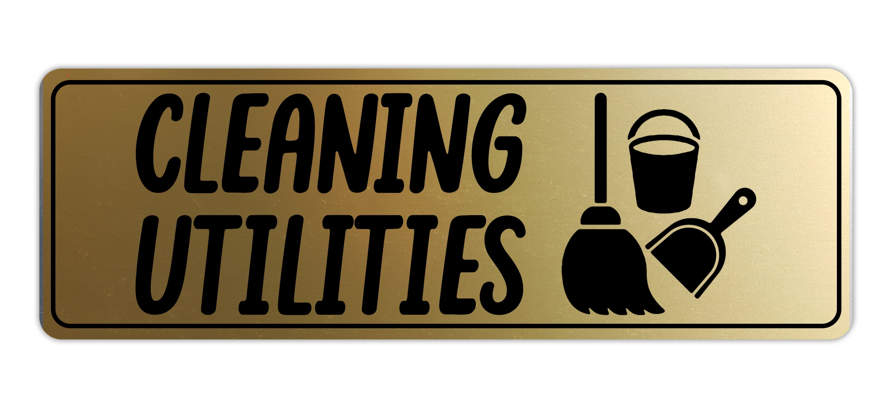 Signs ByLITA Standard Cleaning Utilities Sign (Brushed Gold) - Large ...