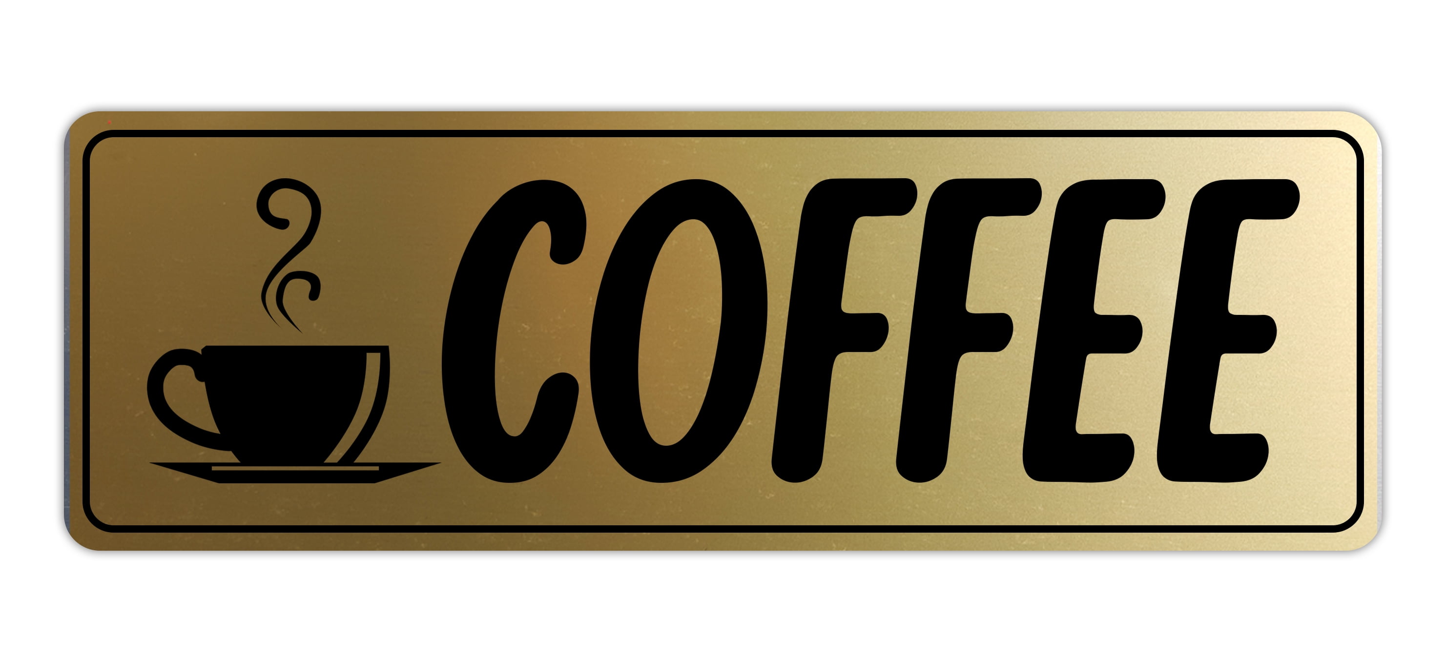Signs ByLITA Standard Coffee Sign (Brushed Gold) - Large - Walmart.com