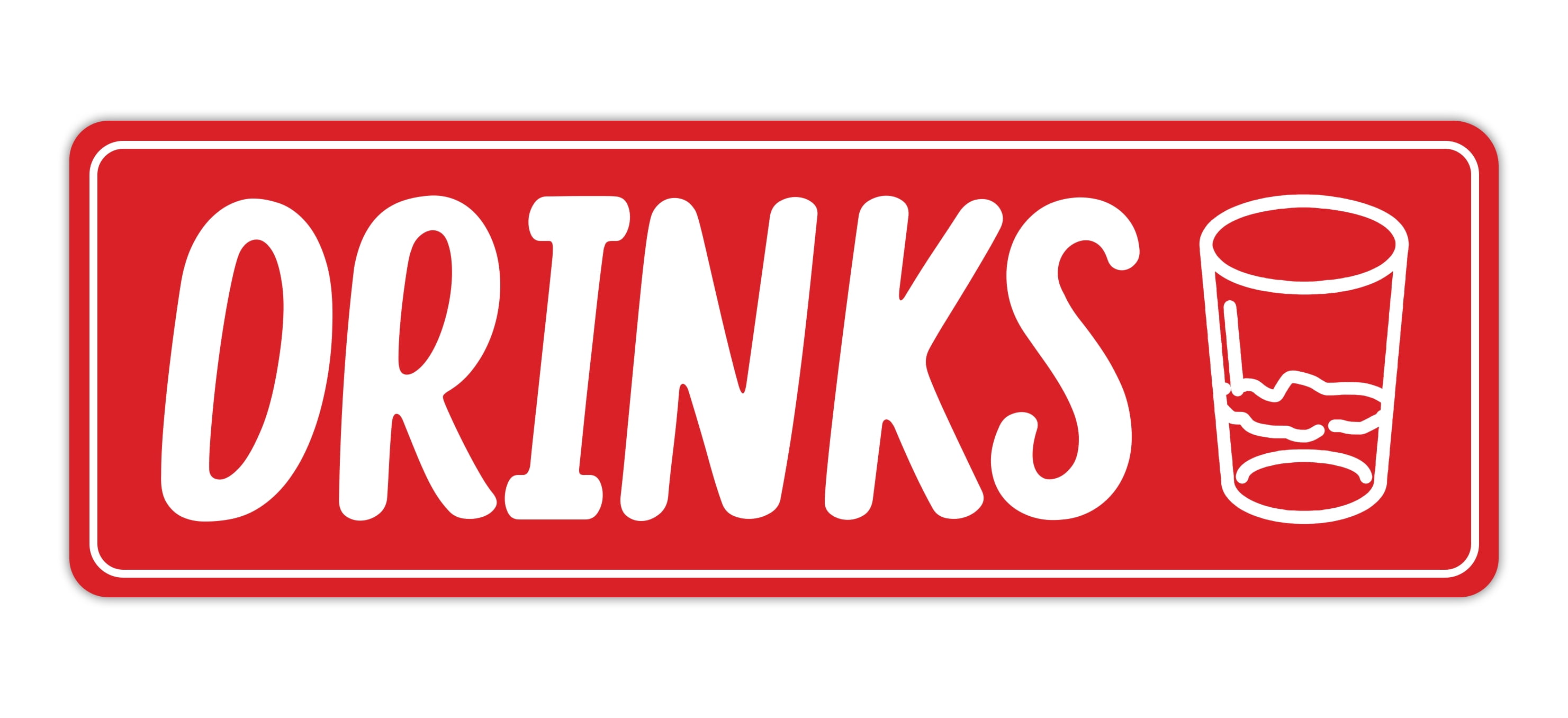 Signs ByLITA Standard Drinks Sign (Red) - Small - Walmart.com