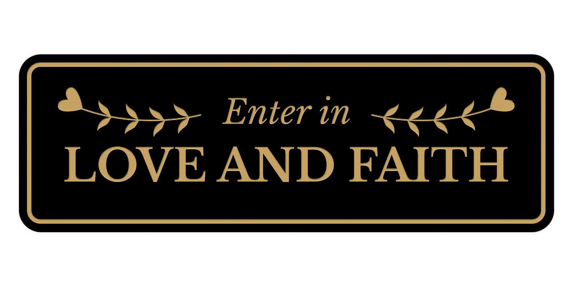 Signs ByLITA Standard Enter in Love and Faith Door or Wall Sign Easy ...