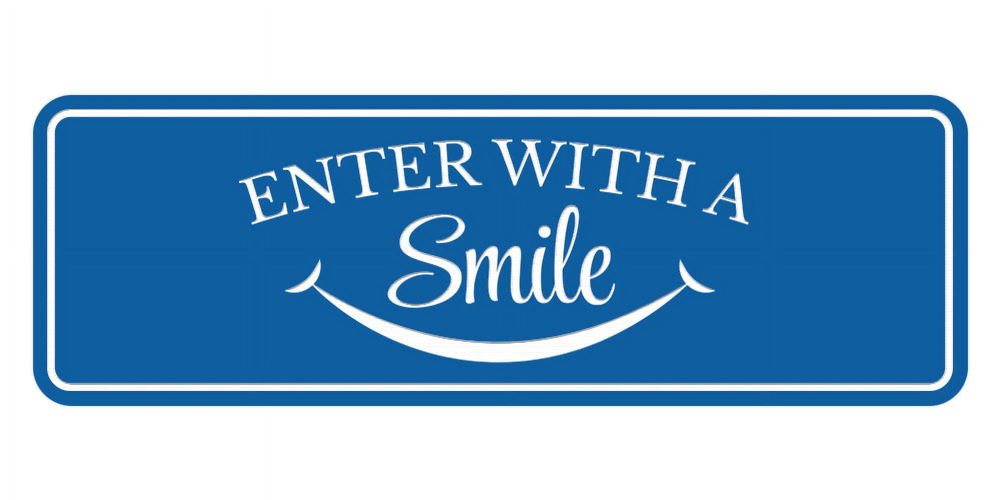 Signs ByLITA Standard Enter with a Smile Door or Wall Sign Easy ...