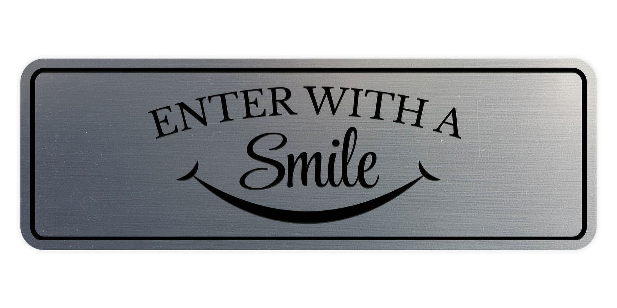 Signs ByLITA Standard Enter with a Smile Door or Wall Sign Easy ...