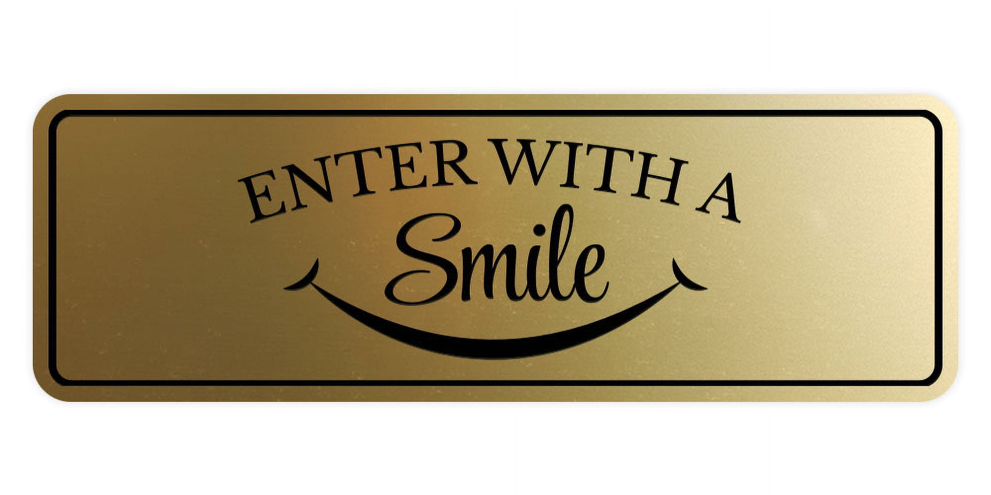 Signs ByLITA Standard Enter with a Smile Door or Wall Sign Easy ...