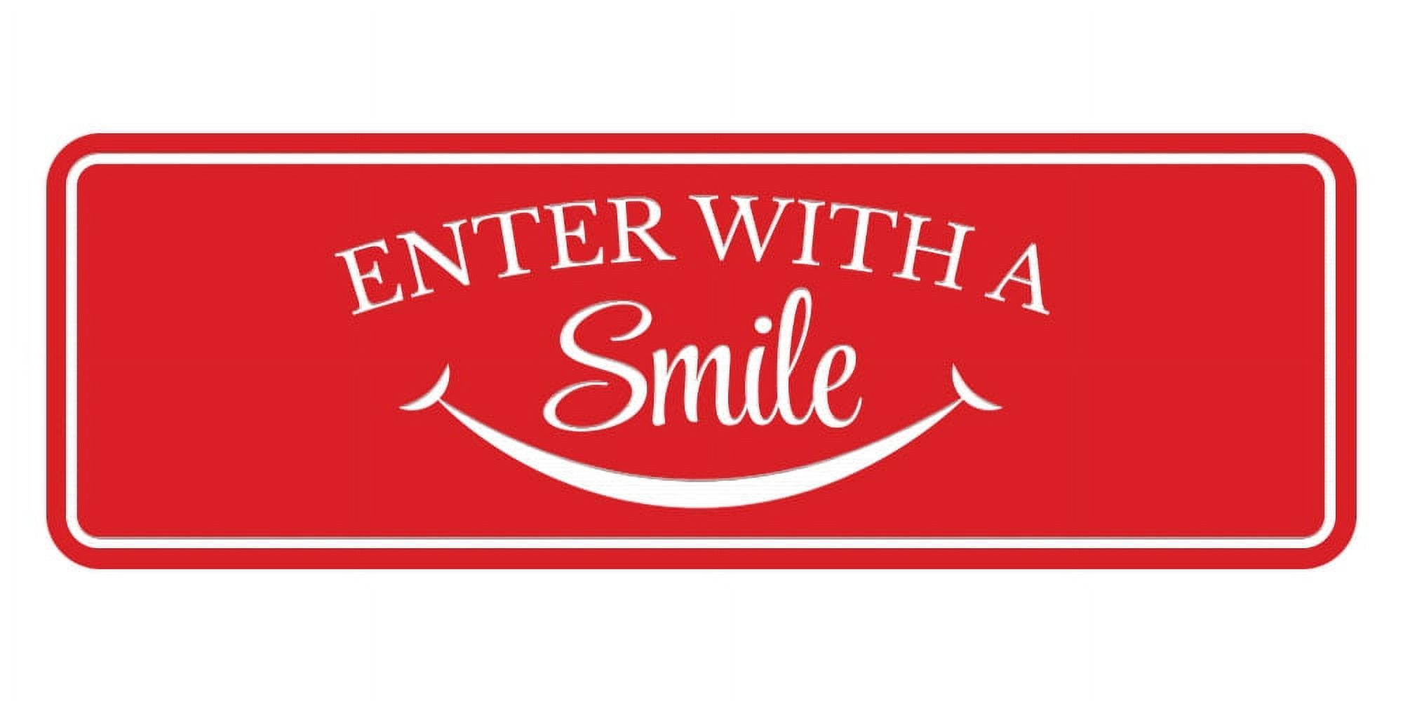 Signs ByLITA Standard Enter with a Smile Door or Wall Sign Easy ...