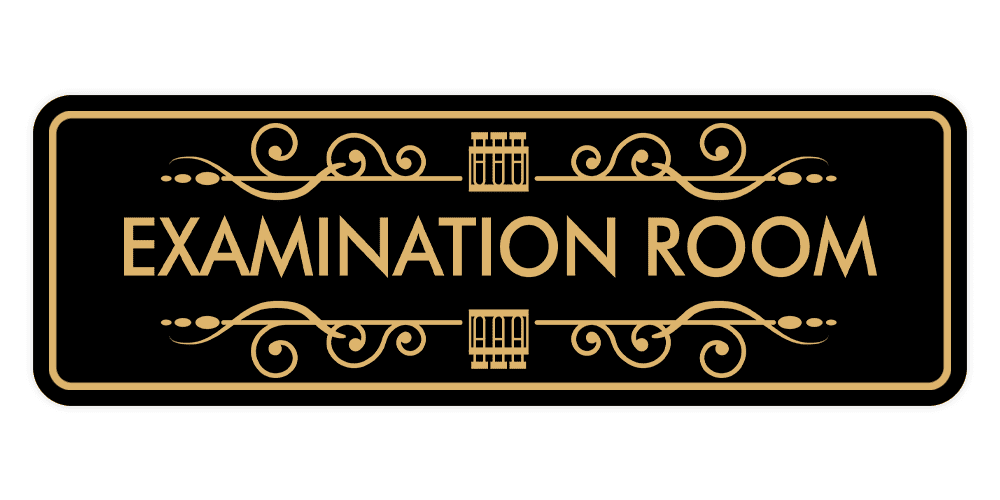 Signs ByLITA Standard Examination Room Sign (Black Gold) - Medium ...