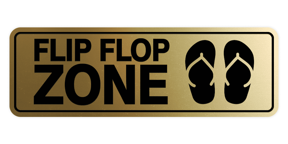 Signs ByLITA Standard Flip Flop Zone Sign (Brushed Gold) - Large ...