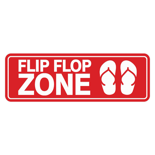 Signs ByLITA Standard Flip Flop Zone Sign (Red) - Medium - Walmart.com