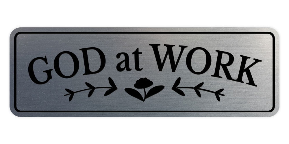 Signs ByLITA Standard God At Work Door or Wall Sign Easy Installation ...