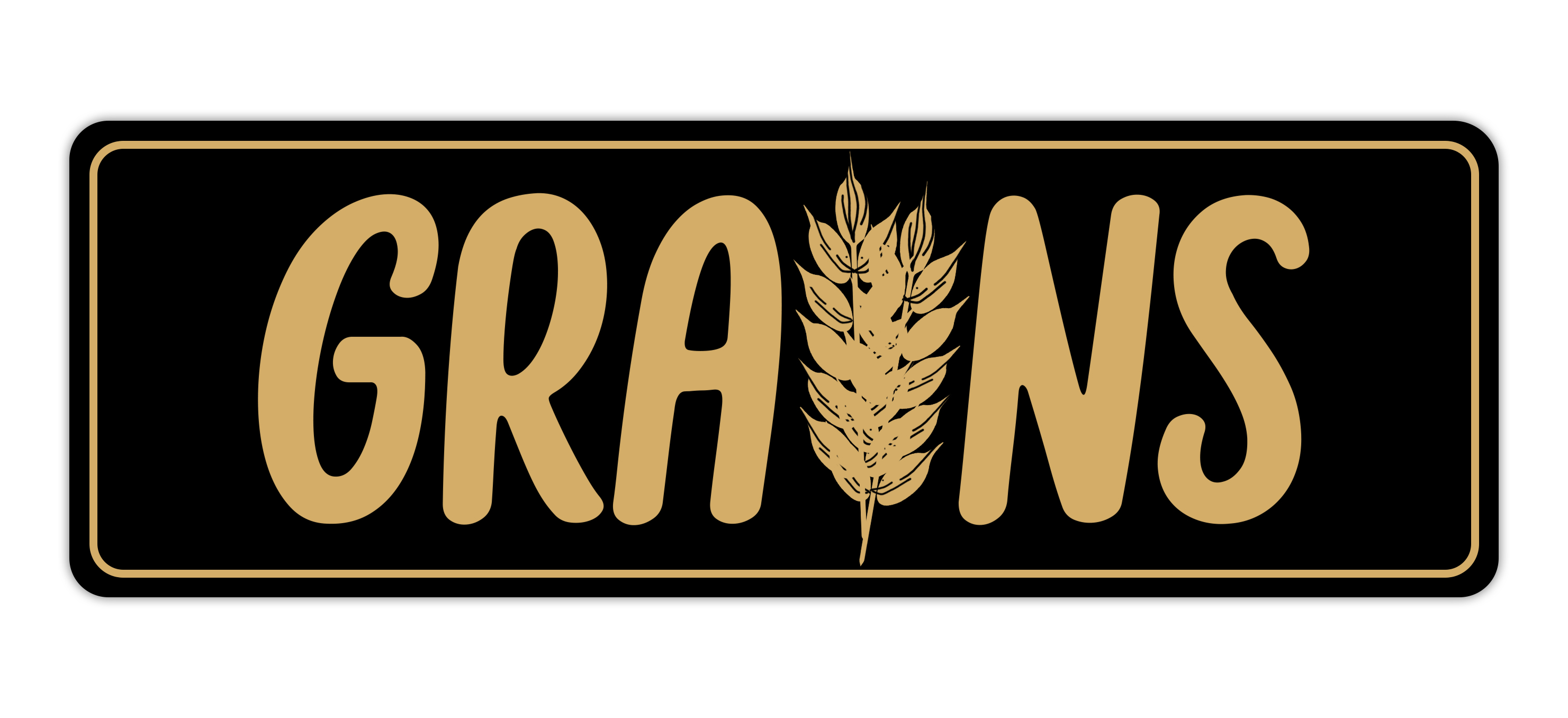 Signs ByLITA Standard Grains Sign (Black Gold) - Large - Walmart.com