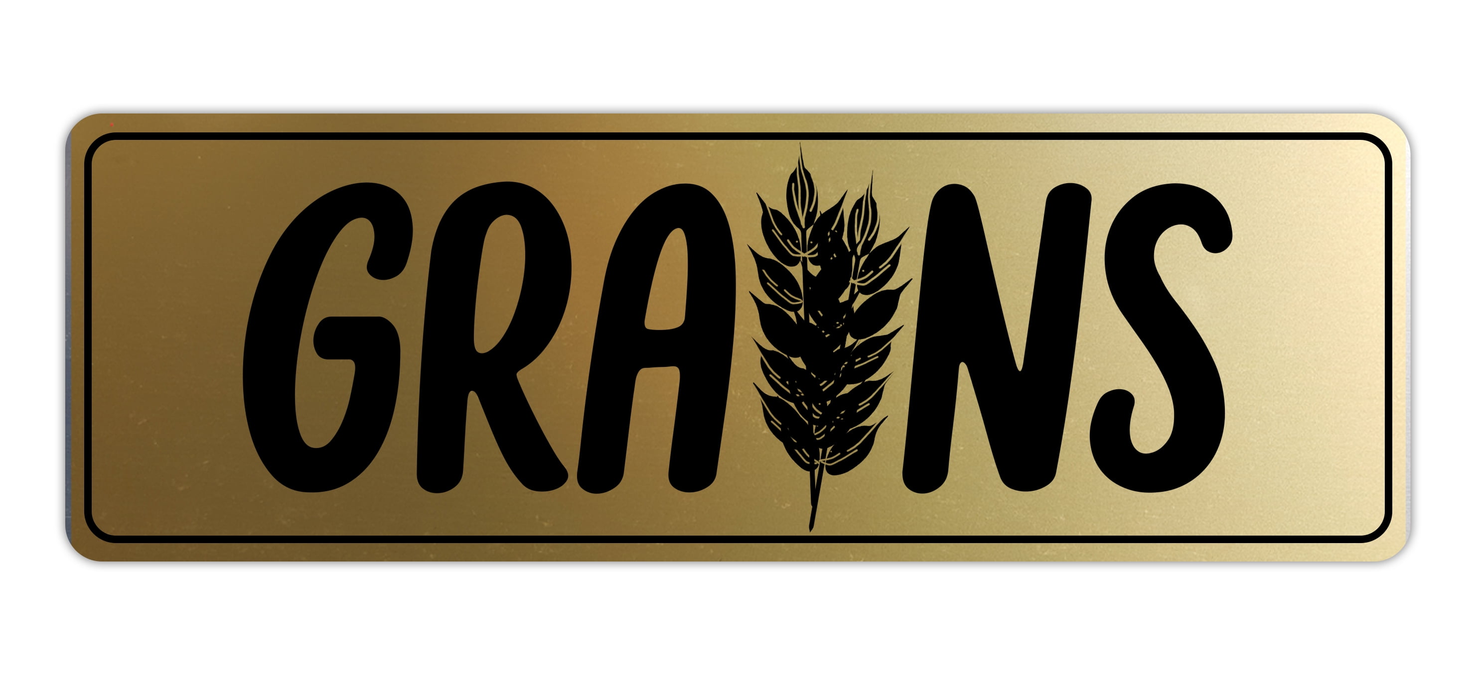 Signs ByLITA Standard Grains Sign (Brushed Gold) - Large - Walmart.com