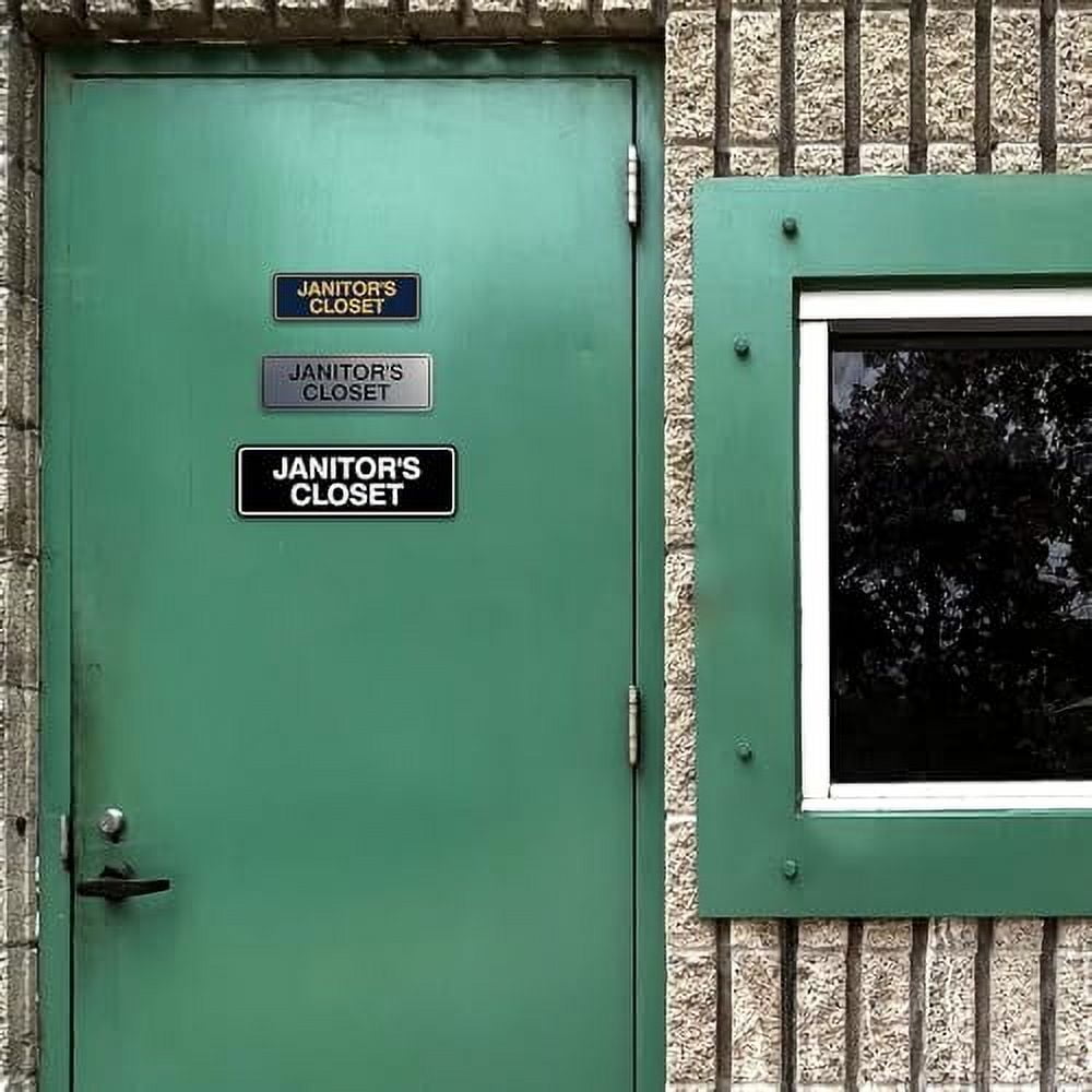 Signs ByLITA Standard JANITOR'S CLOSET Sign with Adhesive Tape (Blue ...