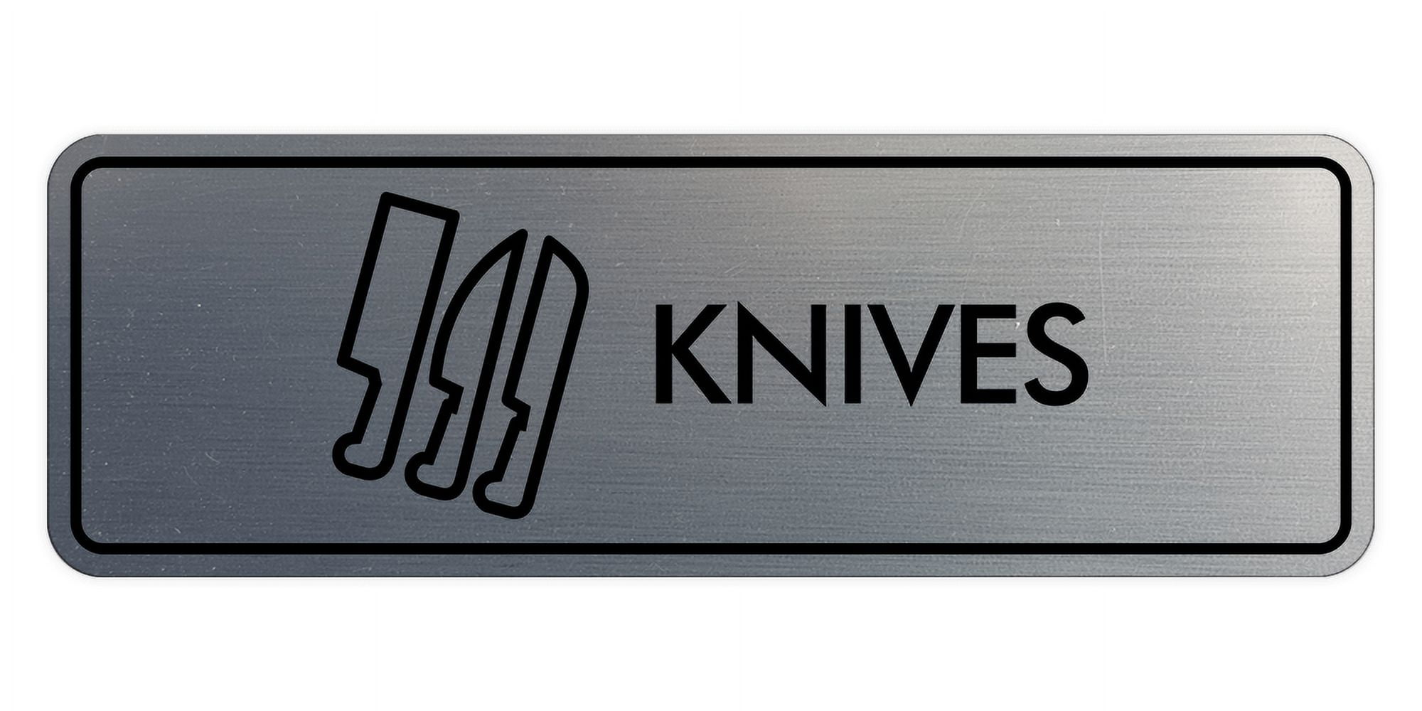 Signs ByLITA Standard Knives Door or Wall Sign Easy Installation ...