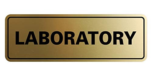 Signs ByLITA Standard Laboratory Sign (Brushed Gold) - Large 5 Pack ...