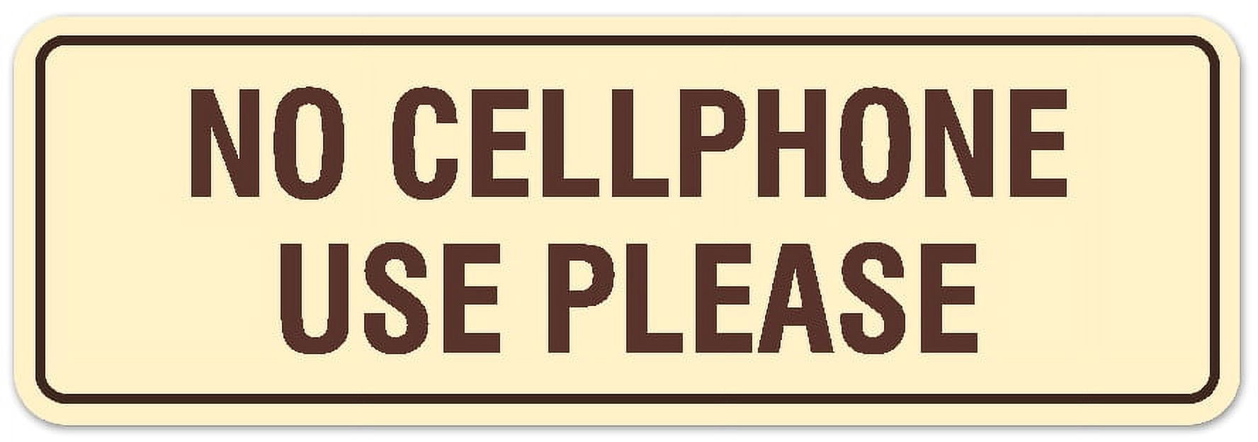 Signs ByLITA Standard No Cellphone Use Please Sign - Easy Installation ...