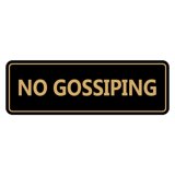 Signs ByLITA Standard No Gossiping Sign (Black Gold) - Medium - Walmart.com