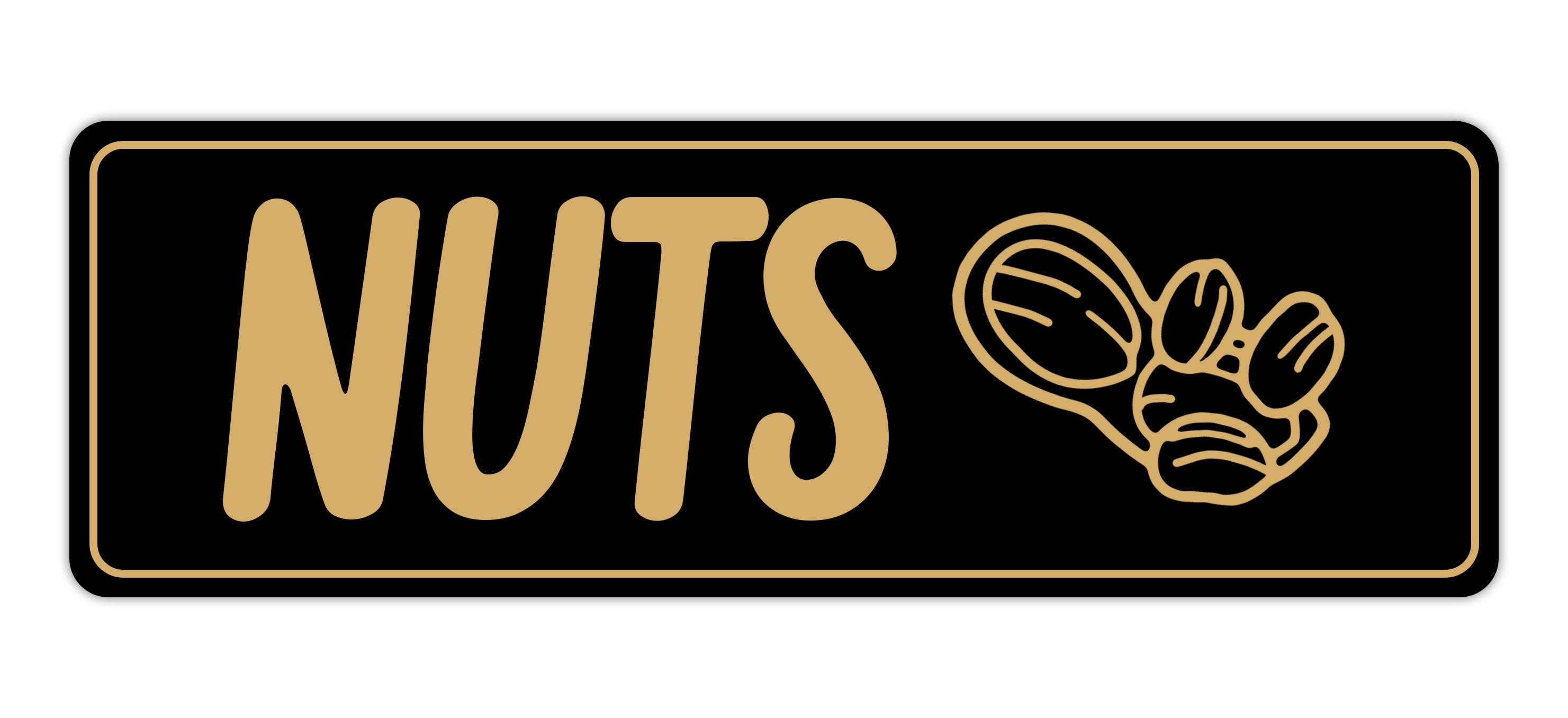 Signs ByLITA Standard Nuts Sign (Black Gold) - Medium - Walmart.com