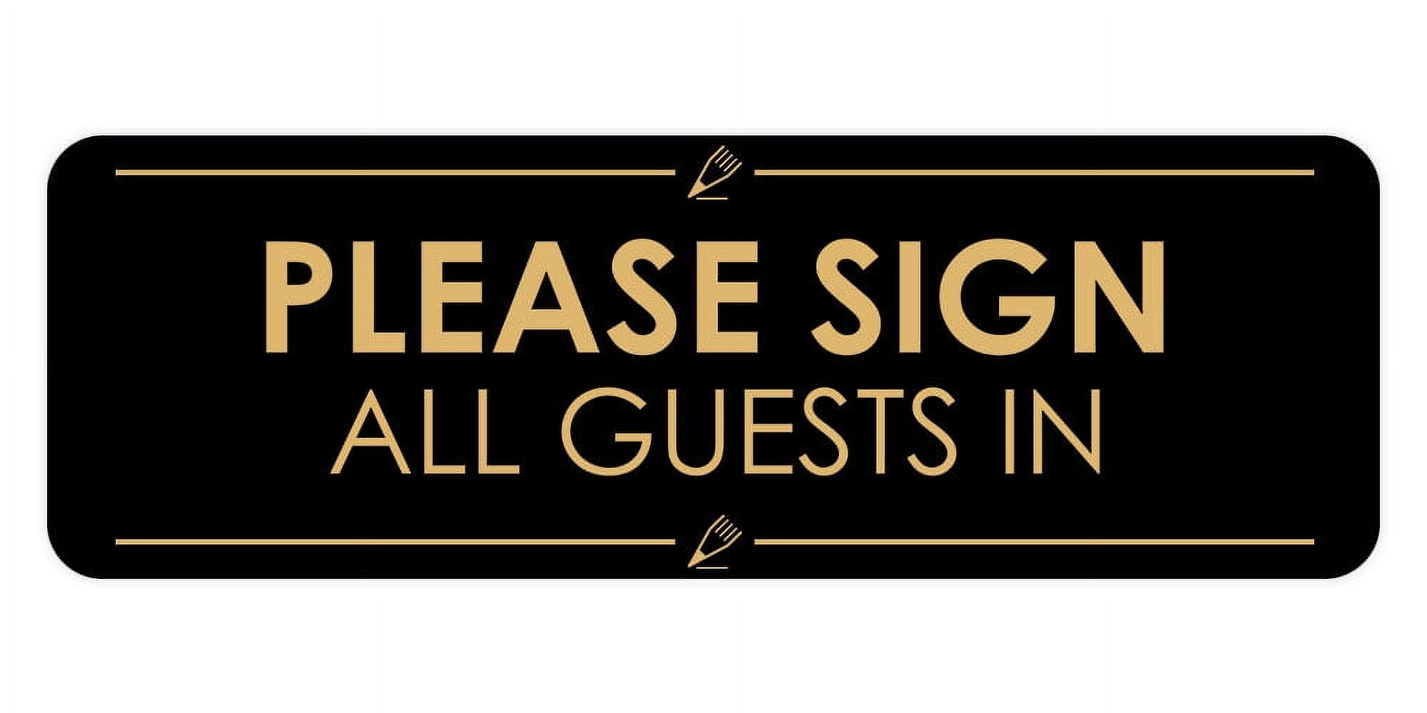 Signs ByLITA Standard Please Sign All Guests In Door or Wall Sign Easy ...
