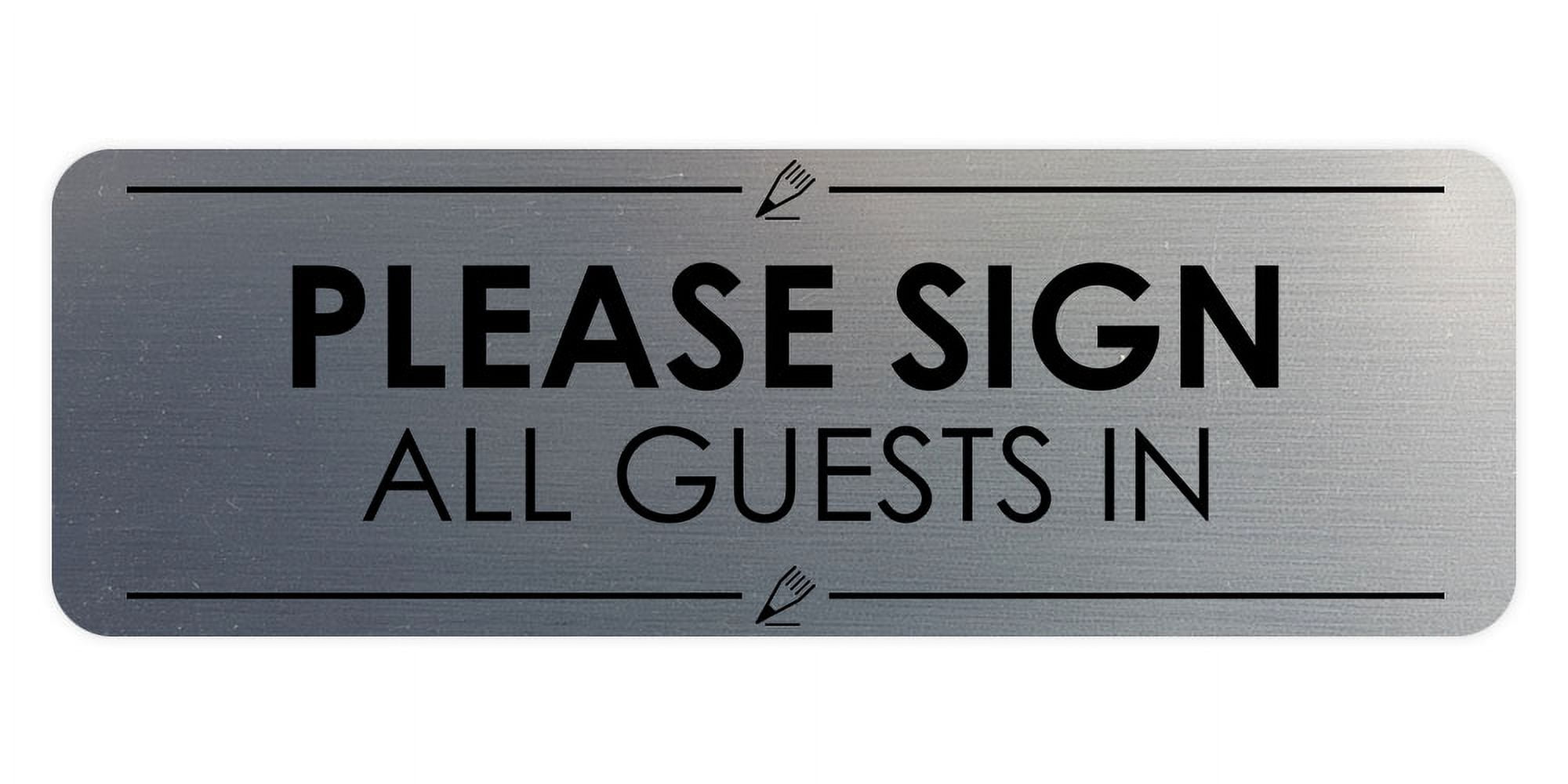 Signs ByLITA Standard Please Sign All Guests In Door or Wall Sign Easy ...