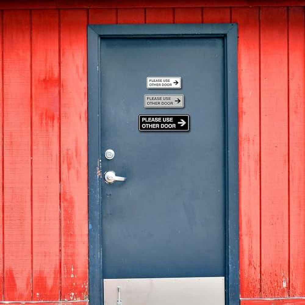 Signs ByLITA Standard Please Use Other Door Right Sign (Black/Silver ...