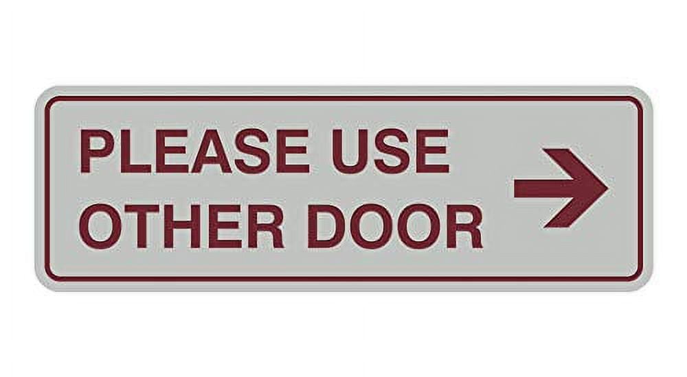 Signs ByLITA Standard Please Use Other Door Right Sign (Light Grey ...