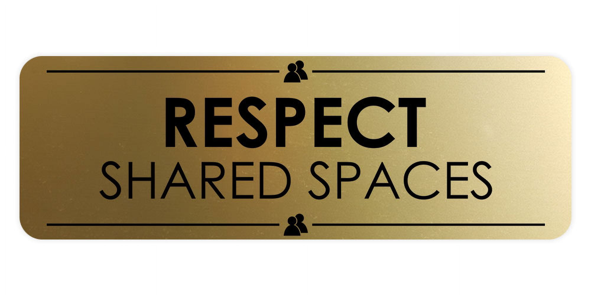 Signs ByLITA Standard Respect Shared Spaces Door or Wall Sign Easy ...