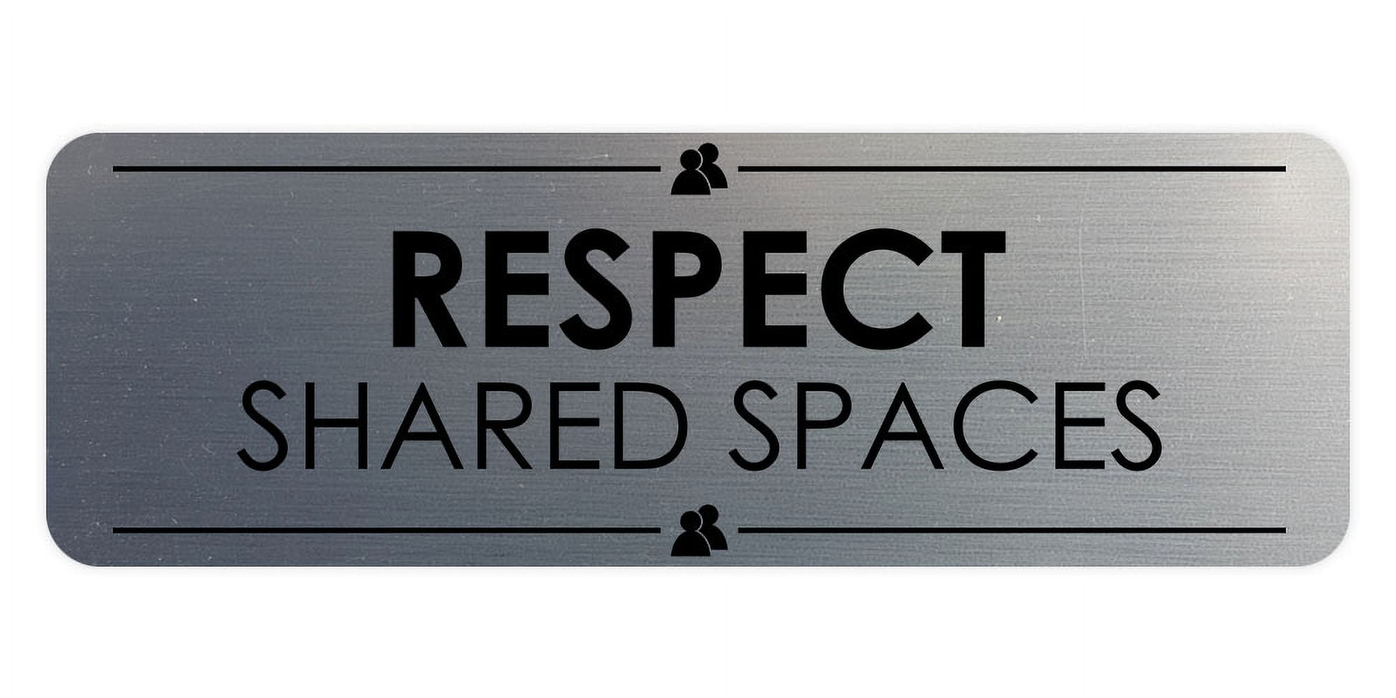 Signs ByLITA Standard Respect Shared Spaces Door or Wall Sign Easy ...