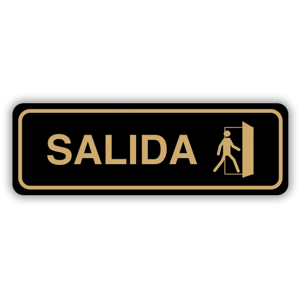 Signs ByLITA Standard Salida Sign (Black Gold) - Large - Walmart.com