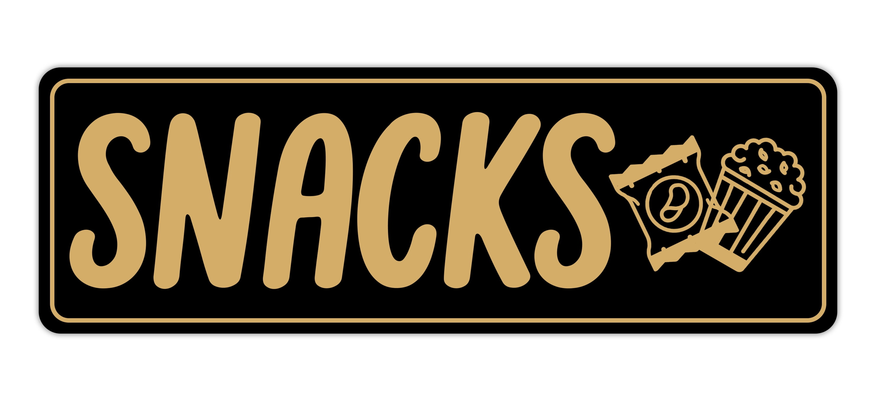 Signs ByLITA Standard Snacks Sign (Black Gold) - Medium - Walmart.com
