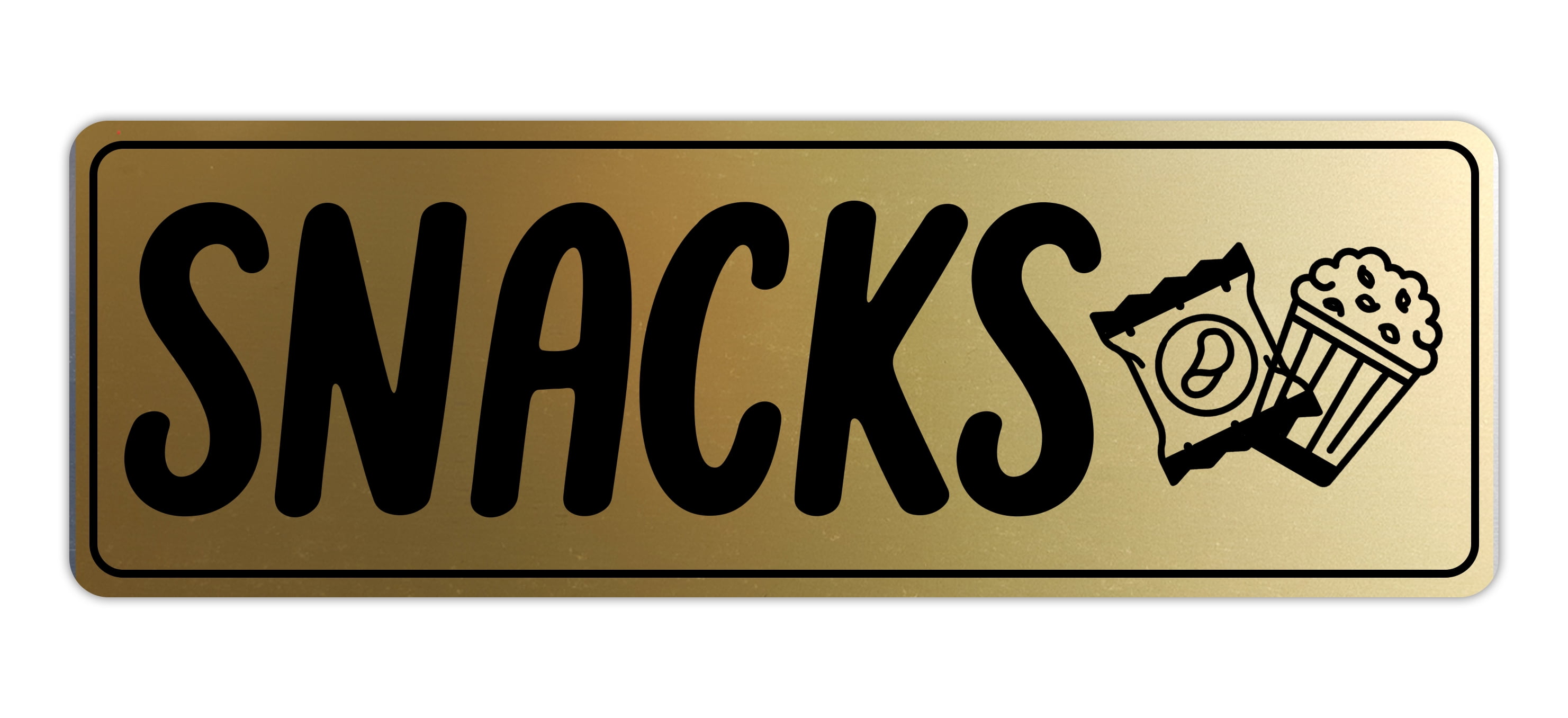 Signs ByLITA Standard Snacks Sign (Brushed Gold) - Small - Walmart.com
