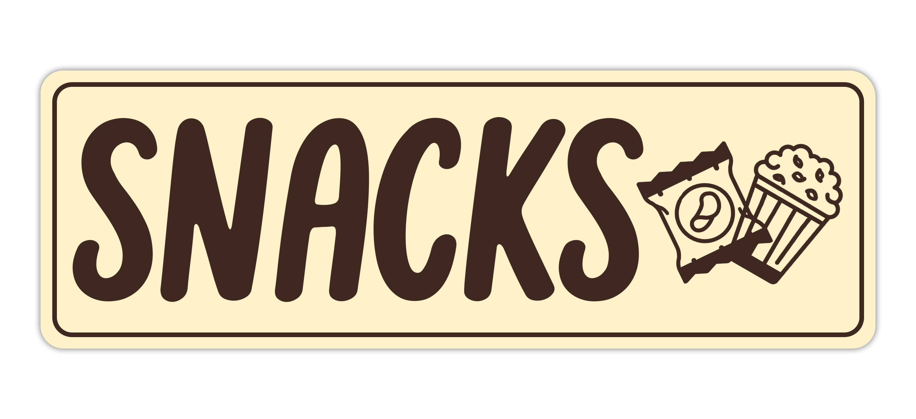 Signs ByLITA Standard Snacks Sign (Ivory/Dark Brown) - Large - Walmart.com