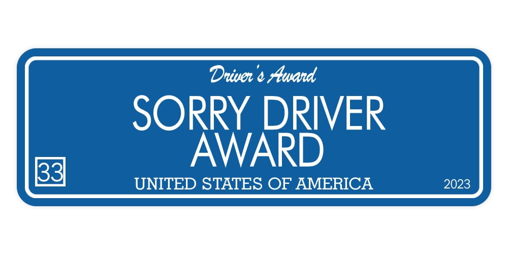 Signs ByLITA Standard Sorry Driver Award Sign (Blue) - Small - Walmart.com