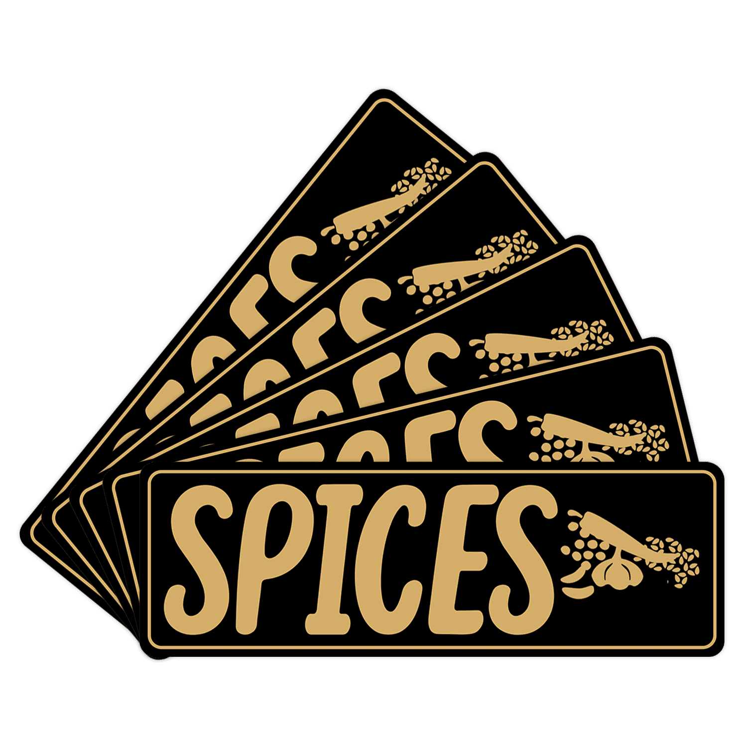 Signs ByLITA Standard Spices Sign (Black Gold) - Large (5 Pack ...