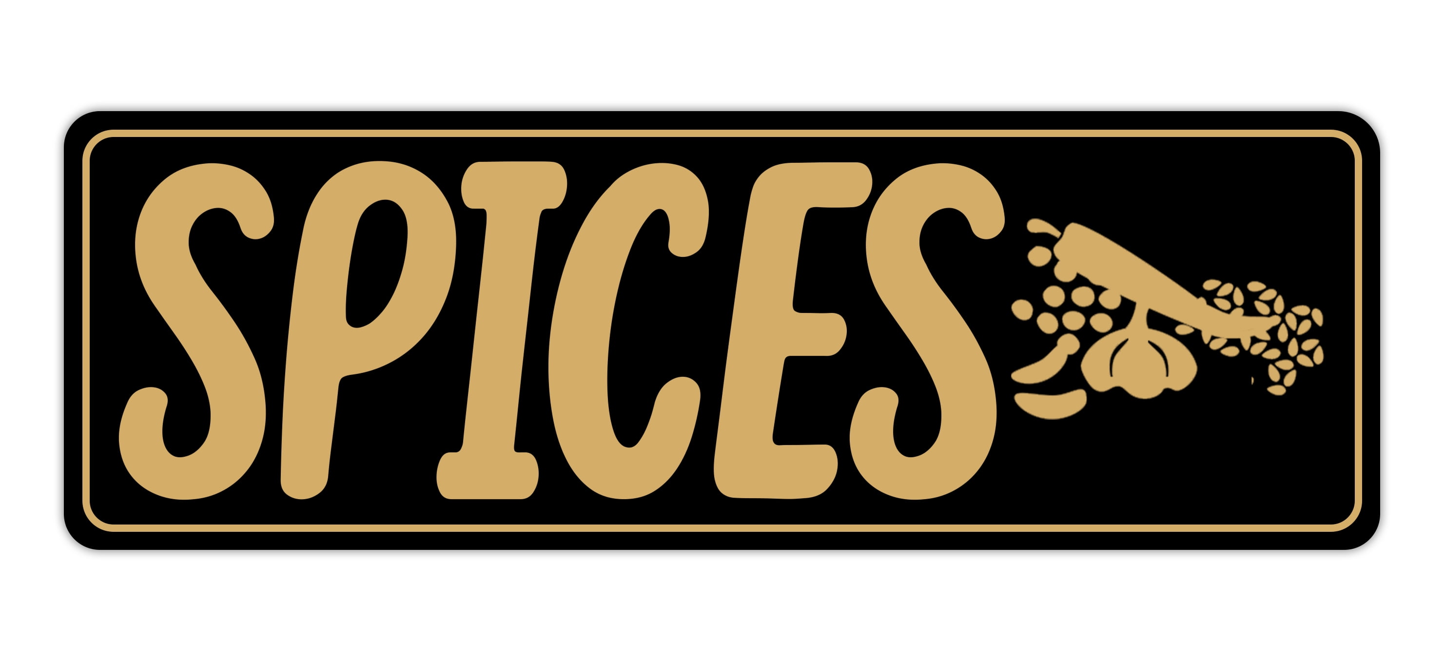 Signs ByLITA Standard Spices Sign (Black Gold) - Medium - Walmart.com