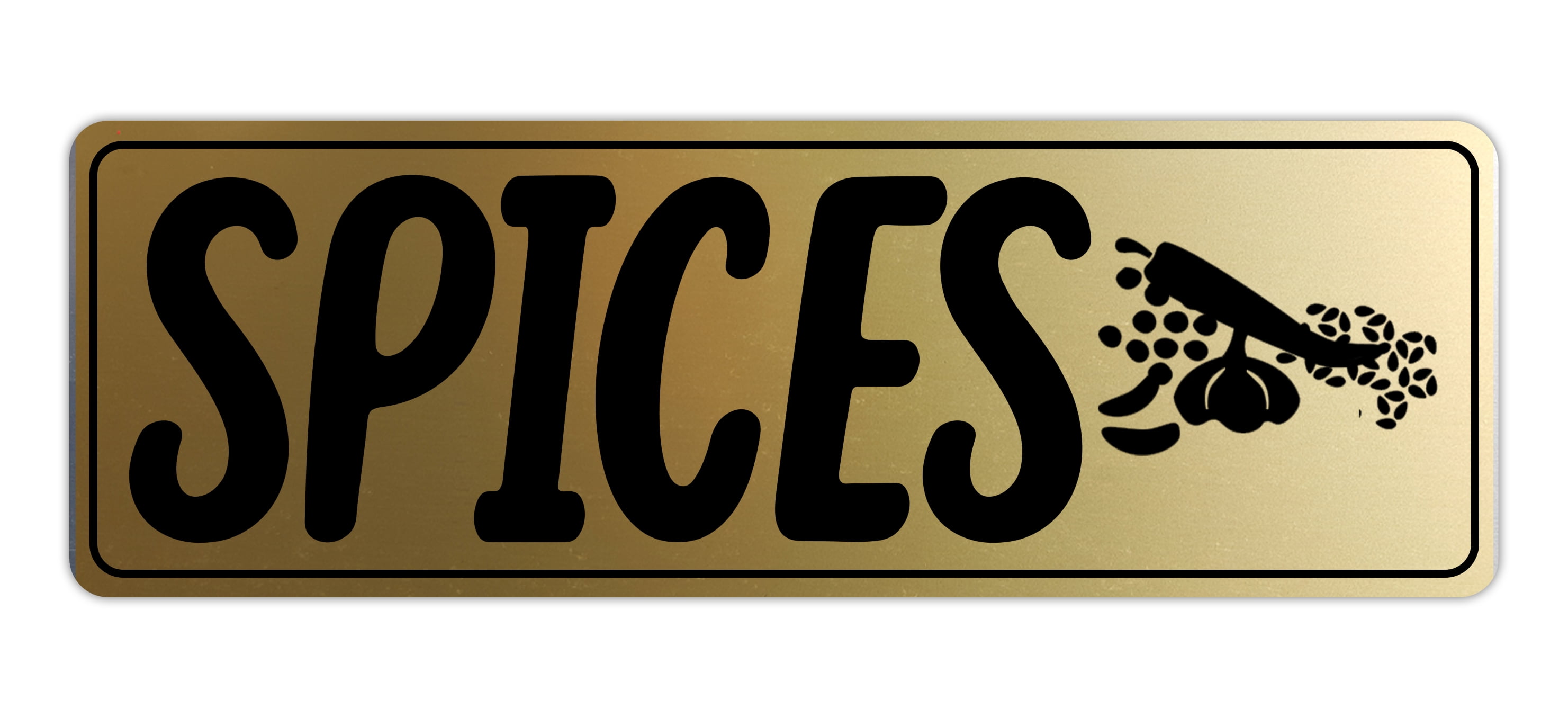 Signs ByLITA Standard Spices Sign (Brushed Gold) - Small - Walmart.com
